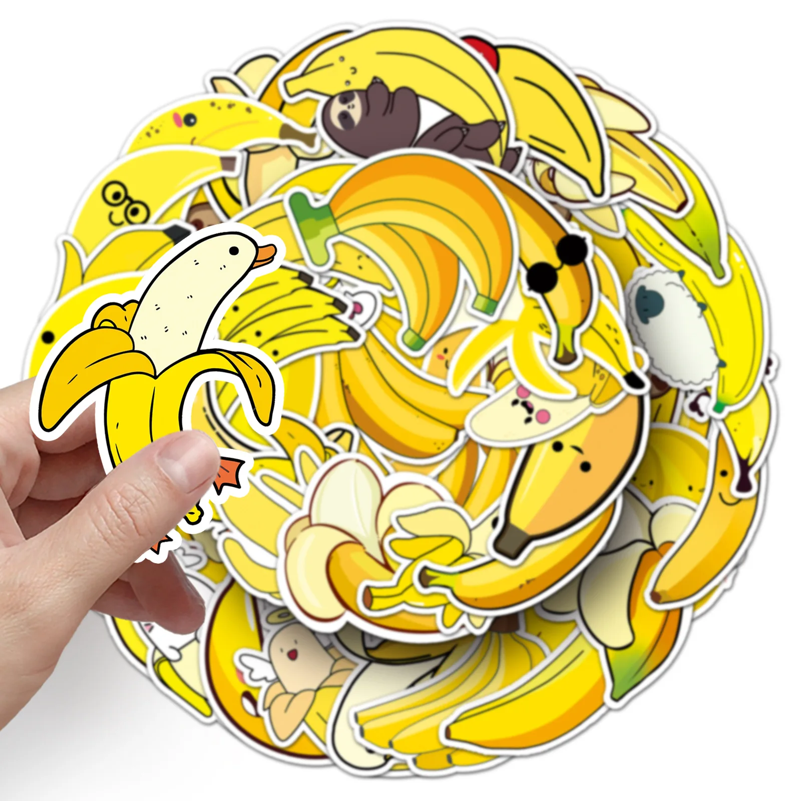 10/30/50PCS Cartoon Banana Sticker Graffiti iPad Luggage Laptop Helmet ...