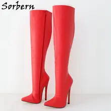 Sorbern Thick Knee High Boots Women Custom Wide Leg Calf Drag Queen ...