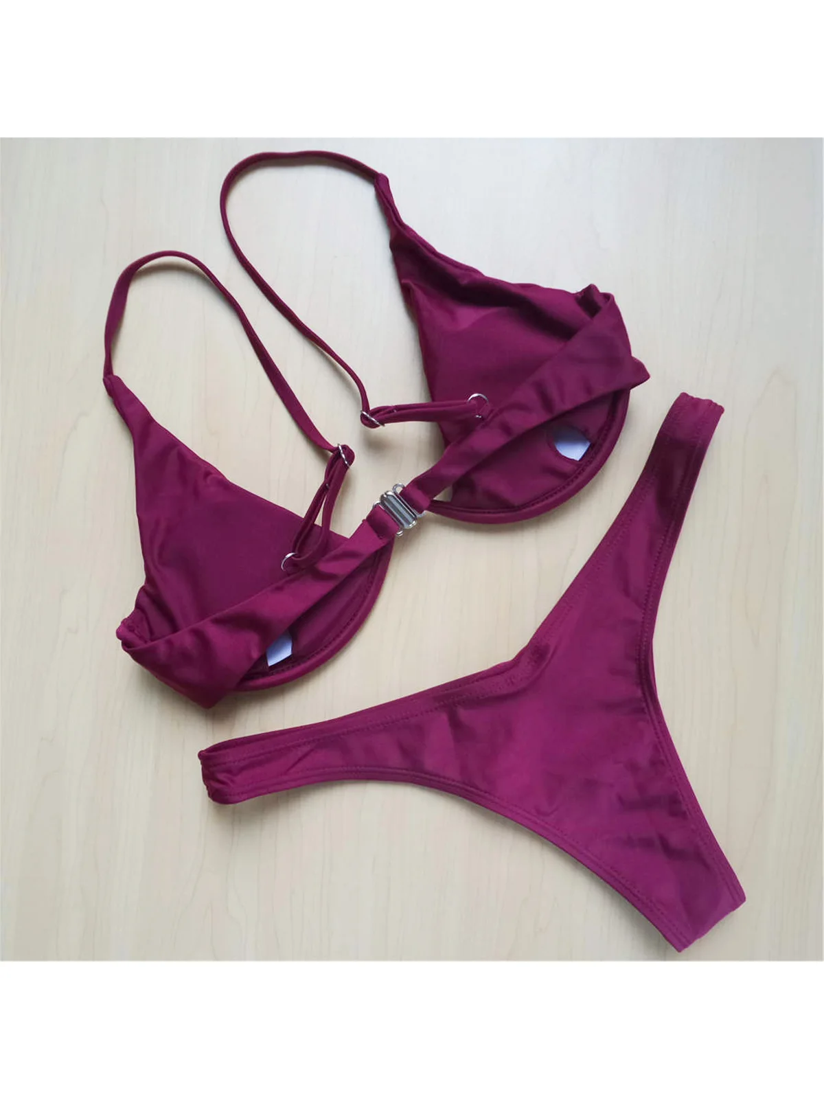 S - XL V-bar Underwired Bikini Female Swimsuit Women Swimwear Two-piece ...