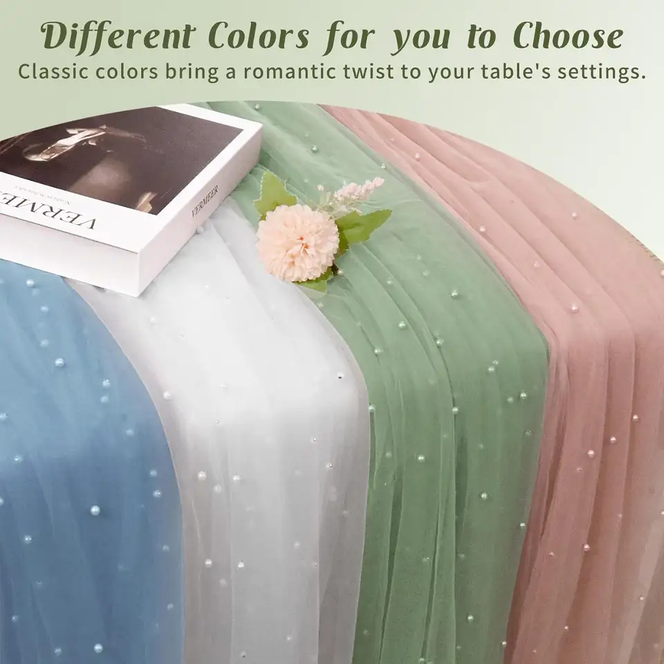 Elegant 75X300Cm Sheer Voile Table Runner For Weddings And Christmas ...