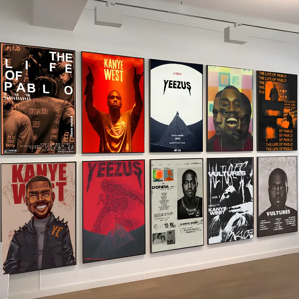 K-Kanye W-West Y-Ye Rapper Anime Posters Sticky Decoracion Painting ...