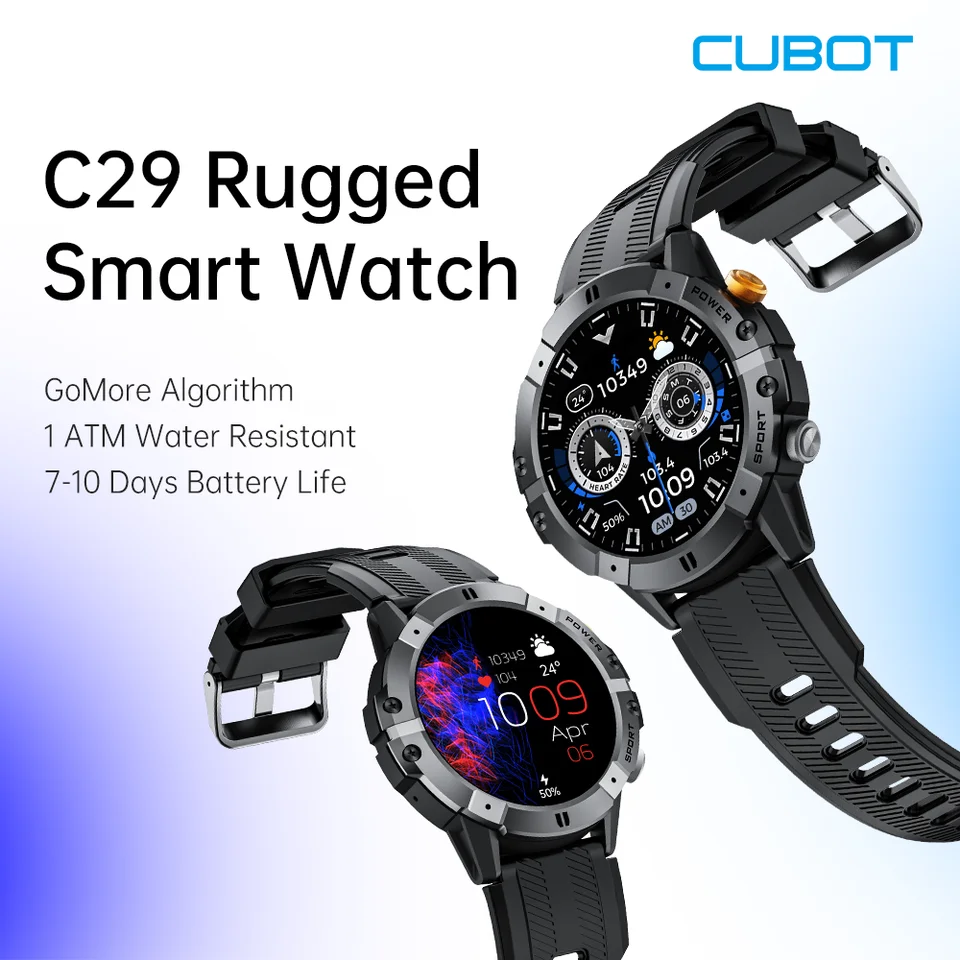 Discover The Cubot C29 Smartwatch - 1.52-Inch, 1Atm Waterproof, Heart Rate Monitor, Bluetooth Calls.