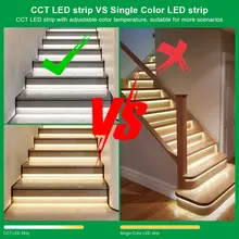 Cct Dimmable Led Stair Light Strip With Motion Sensor, 5-20 Steps, 24V ...