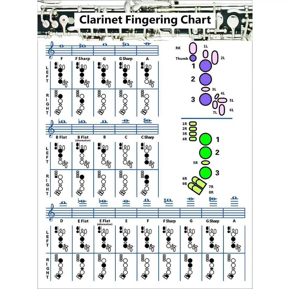 Clarinet Chord Chart Reference Poster Easy Reading Chords Theory ...