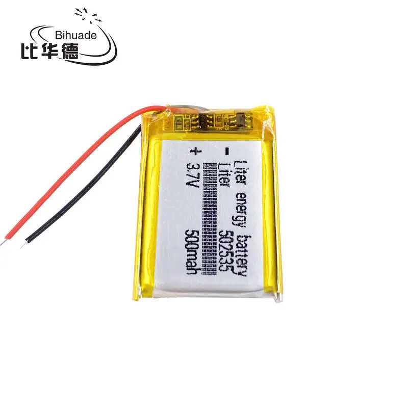 3.7V 500mAh 502535 Lithium Polymer Li-Po li ion Rechargeable Battery ...