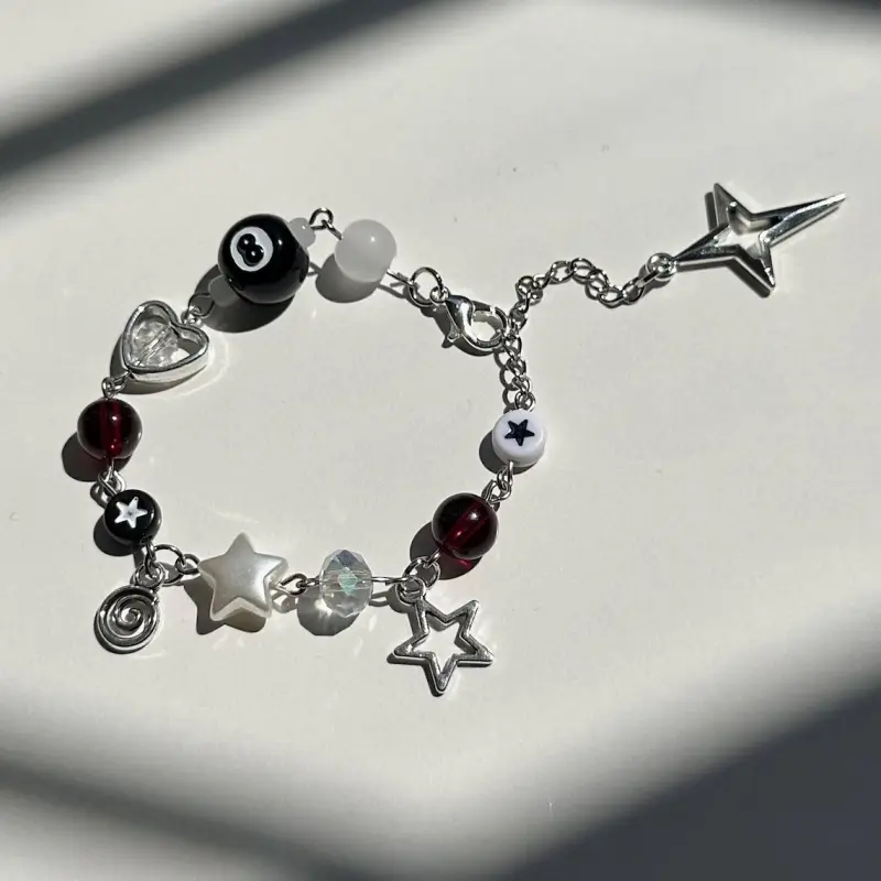 Elevate Her Style With Our Handmade Y2K Grunge 8Ball Bracelet – Perfect ...