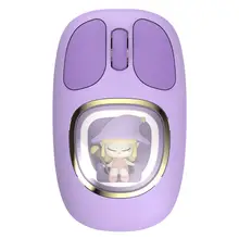 Dual Mode Bluetooth 2.4G Mouse Cute Transparent Cartoon Backlight ...