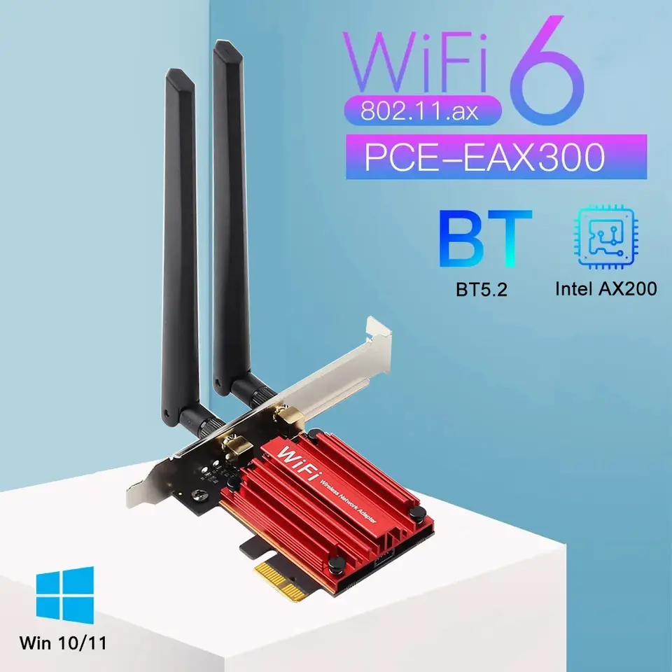 High-Speed Wifi 6 Adapter, 3000Mbps, Dual-Band, Bluetooth 5.2 ...