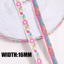 5 Yards Wide 18MM~34MM Vintage Colorful Retro Flowers Jacquard ...