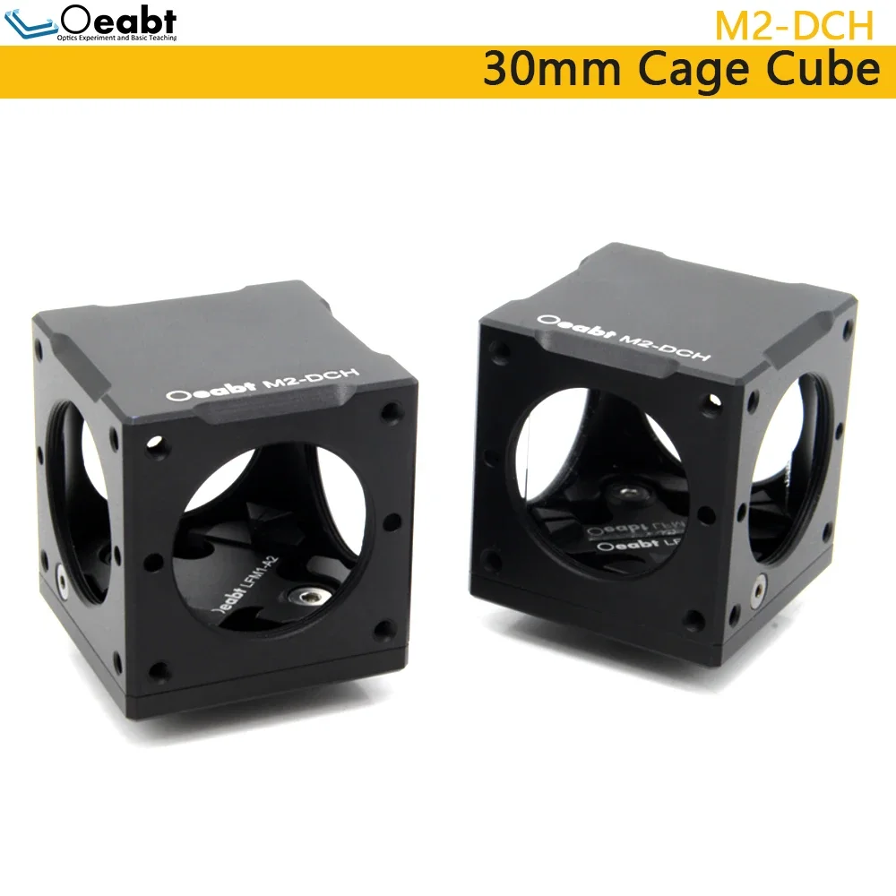 A 30mm cage cube for mounting dichroic filters in optical systems.