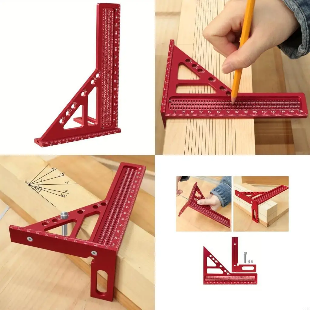 G92C Woodworking Square Protractors with Dowel Pin and Wrench 22.5-75 ...