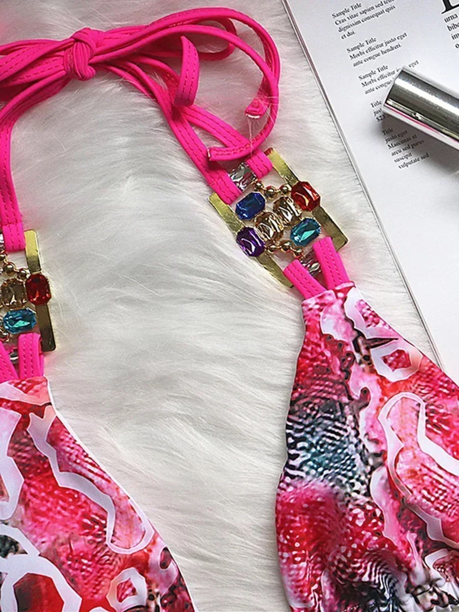 2025 Shiny Rhinestone Diamond Bikini Women Swimsuit Female Swimwear Two ...