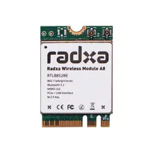 Radxa A8 Wireless Module, Wifi 6 Bt 5.2 Dual Antenna M.2 Demo Board