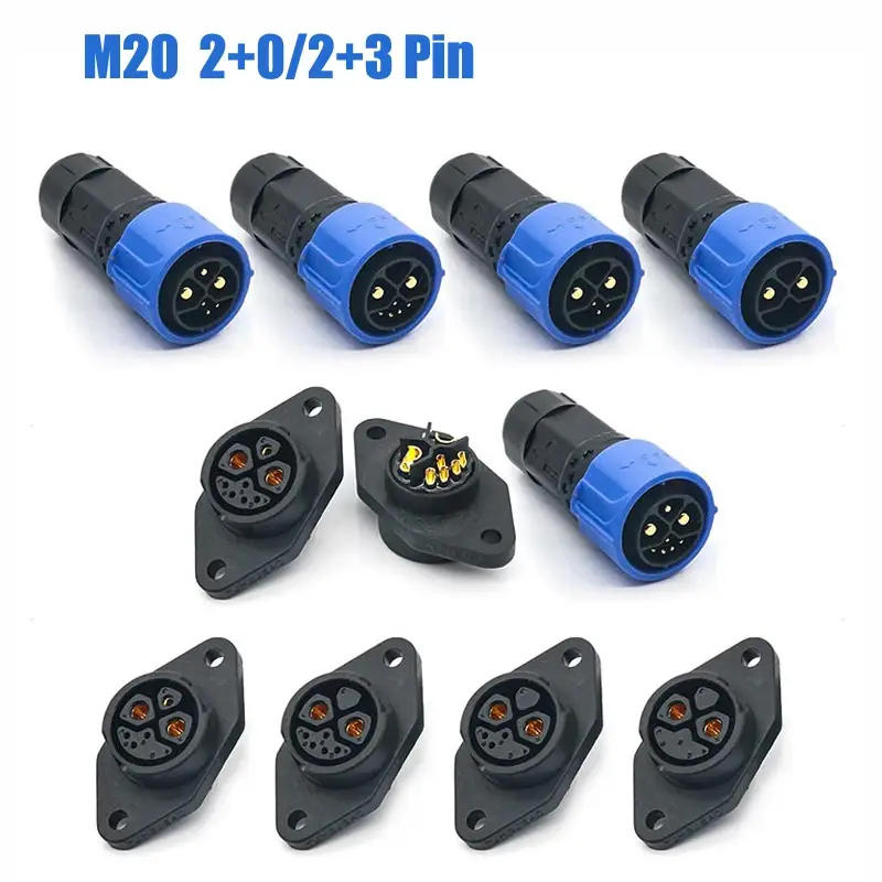 M20 2+0/2+3 Scooter Lithium Battery Connector IP67 Electric Vehicle ...