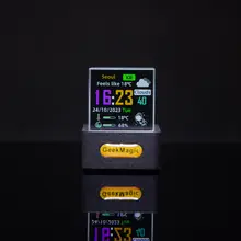 Geekmagic Mini Crystal Weather Clock With Wifi, Transparent Display For ...