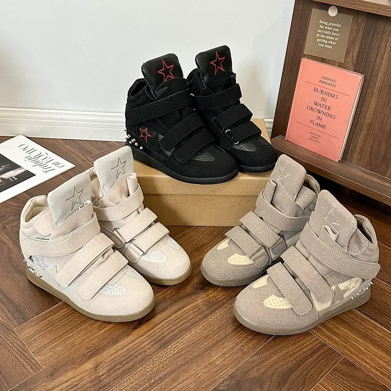 High Top Women Sneakers New 2026 Autumn Winter Ankle Boots Thick Bottom ...