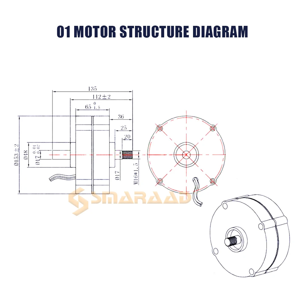 500W Three Phase Permanent Magnet Synchronous Generator 12V 24V Low ...
