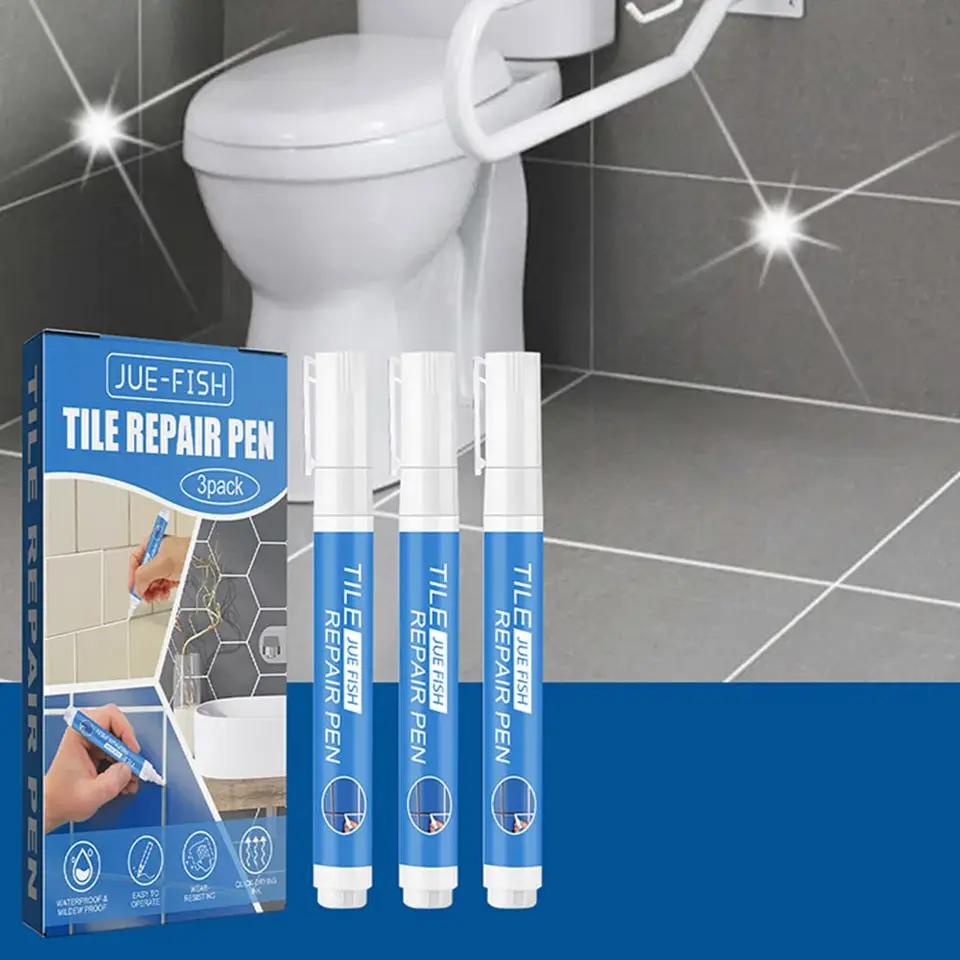 Waterproof Grout Paint Pen, 3Pcs Set, Mildew-Proof, Home Tile Repair ...