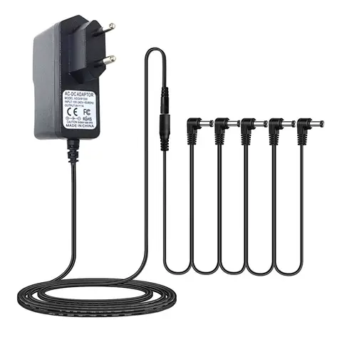 US/UK/EU Plug 1 To 5 DC 9V 1A Guitar Pedal Power Supply Adapter AC 100 ...