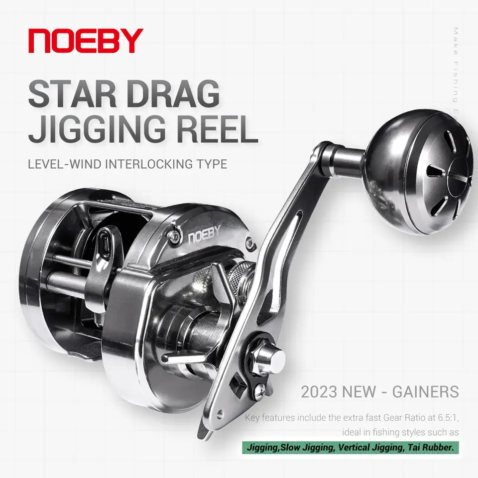 High-Quality Noeby Metal Jigging Fishing Reel, Star Drag, 12Kg Drag Force