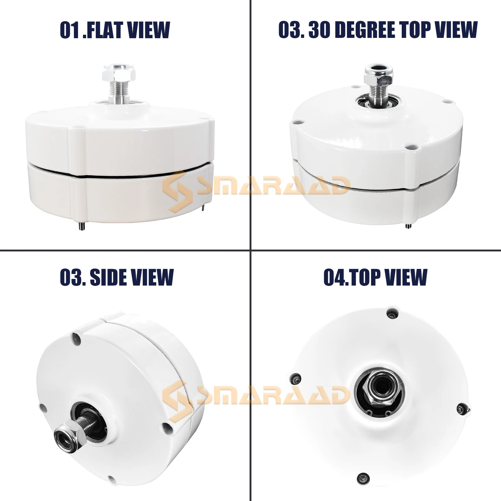 500W Three Phase Permanent Magnet Synchronous Generator 12V 24V Low ...