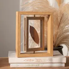 Creative Nordic Double-Sided Rotating Photo Frame Simple Solid Wood ...