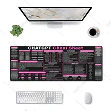 Unique Pink Chat Gpt Cheat Sheet Mouse Pad For Programmers And Hackers.