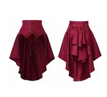 Victorian Burlesque Skirt Gothic Steampunk Corset Costume Punk Black ...