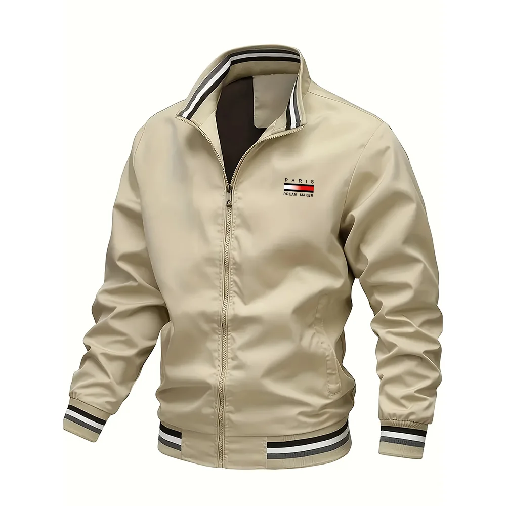 Vestes surdimensionnées pour hommes, col montant, fermeture éclair ...