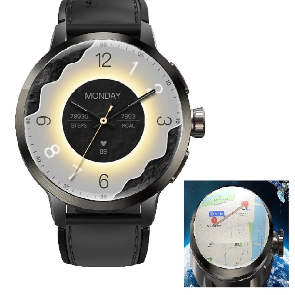 NORTH EDGE Atlas Black Smartwatch Rotating Camera GPS WIFI Smart Watch ...