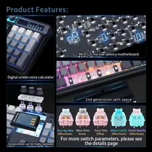 Skyloong Gk104 Pro Mechanical Keyboard, 3-Mode Wireless, 2.0 Screen ...