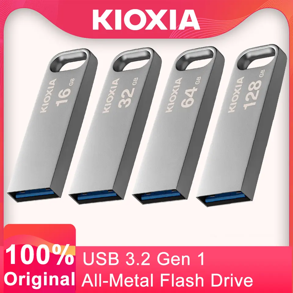 Disco De Memoria Usb Kioxia 16Gb-128Gb, Velocidades Rápidas, Compatible Usb 3.2 Gen 1.