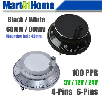 CNC Handwheel Encoder Manual Pulse Generator MPG DC 5V/12V/24V 100PPR 4 ...