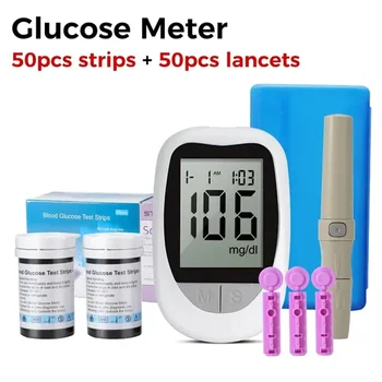New Blood Glucose Meter 50/100pcs Strips Glucometer Kit Code Free ...