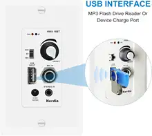Portable Bluetooth Wall Audio Control With Usb Microphone, 100W Max.